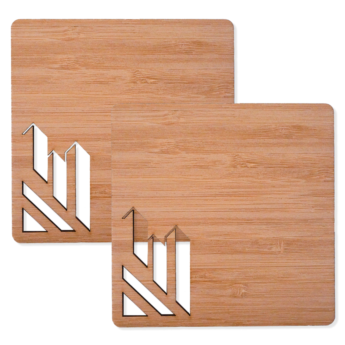 Logo Cut-out Bamboo Coasters | Handmade Promotional Products NZ — Oh Craft