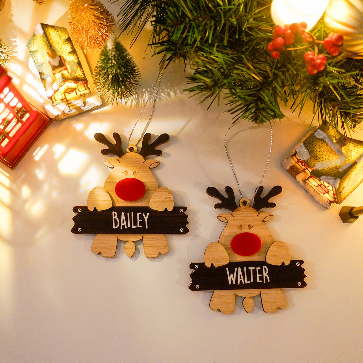 Reindeer with Name Sign Christmas Ornament | Custom Christmas Décor NZ ...