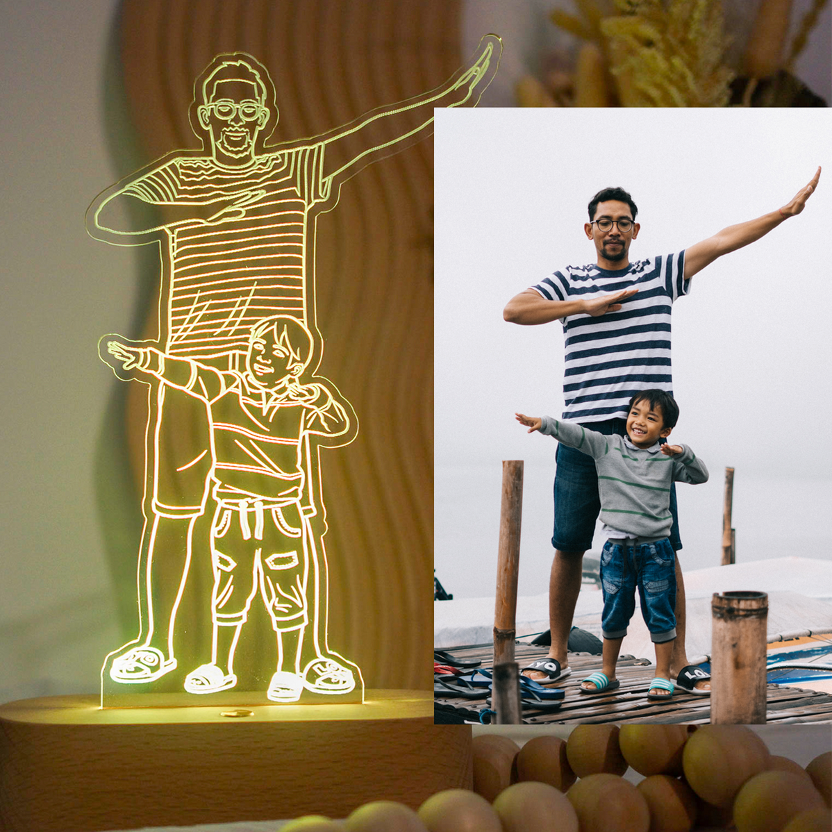 Personalised Line Art Night Lights | Oh Craft NZ