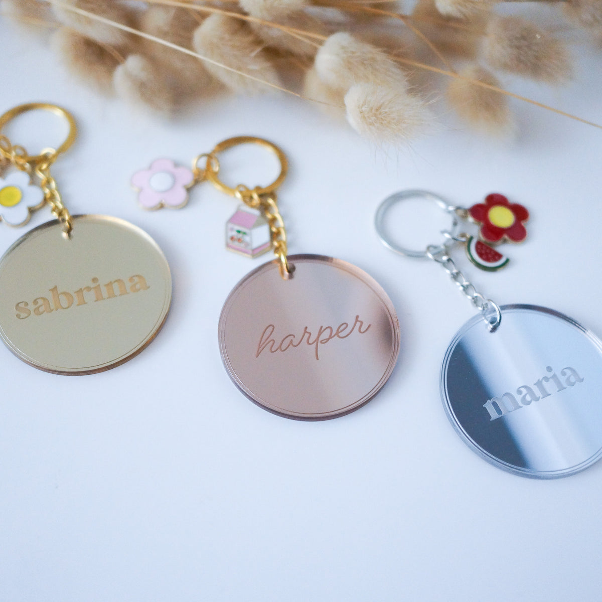 Classic Round Keychain with Charms | Personalised Gifts - Oh Craft! NZ