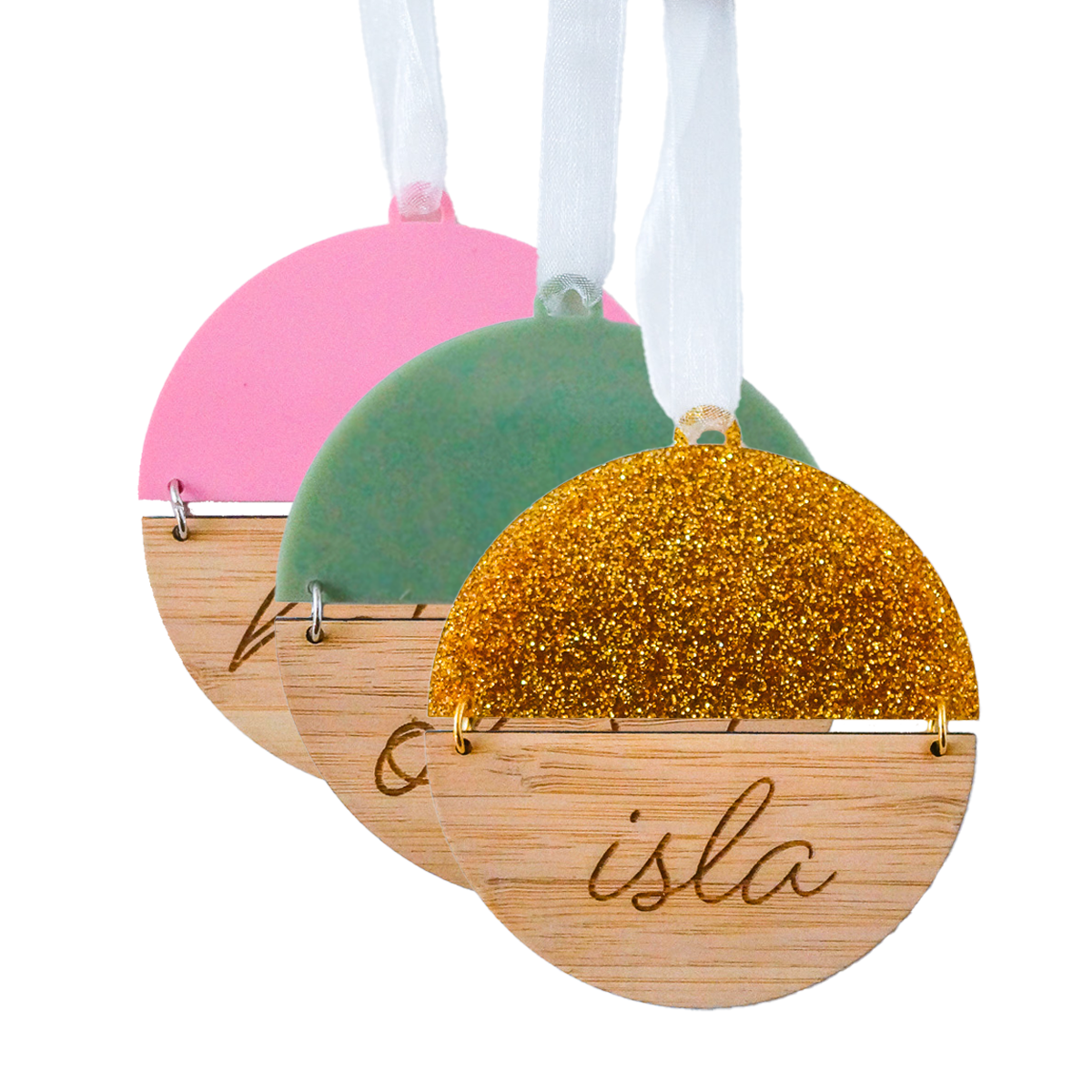 Personalised Two-Tone Name Bauble | Custom Christmas Décor and Gifts NZ ...